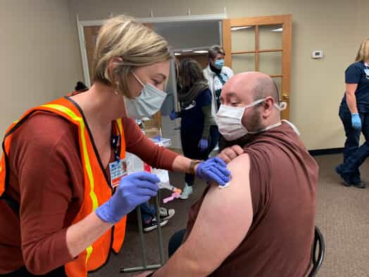 SLV Health Employees Receive COVID-19 Vaccination